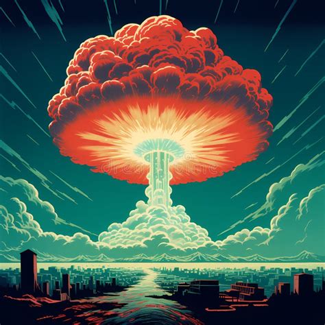 A Large Explosion In The Sky Nuclear Explosion Mushroom Cloud Fallout