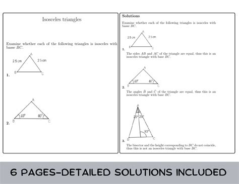 Isosceles Triangle Worksheet Pythagoras With Isosceles Triangles