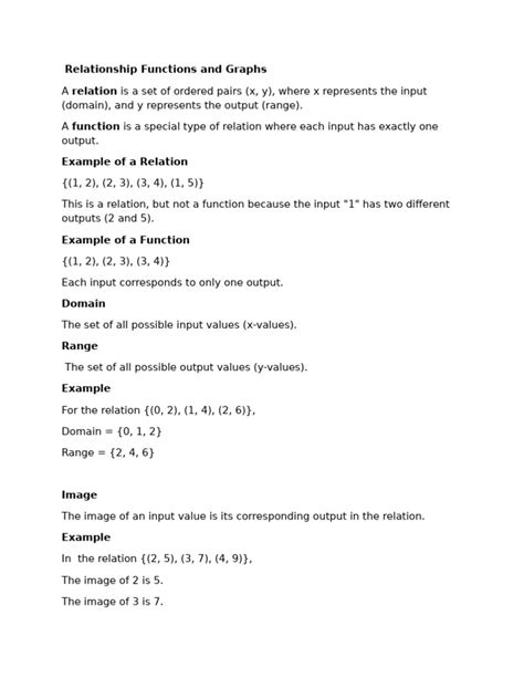 Relationship Functions And Graphs 6 Pdf Function Mathematics Line Geometry