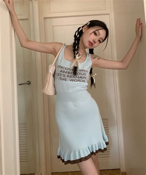 론리하트클럽 언커버 니트 미니원피스