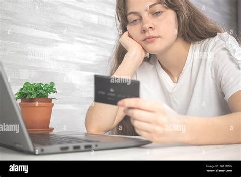 Woman Hand Holding Credict Card And Using Laptop Online Shopping E