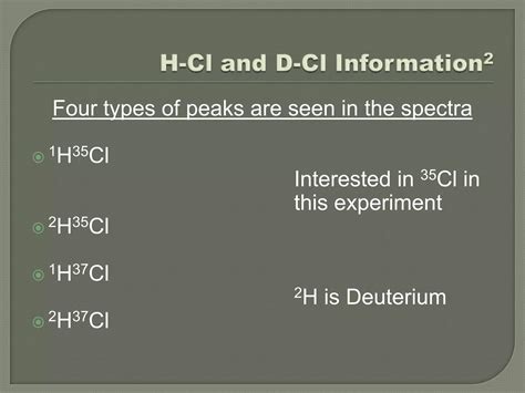 Vibrational Rotational Spectrum Of Hcl And Dcl Pptx