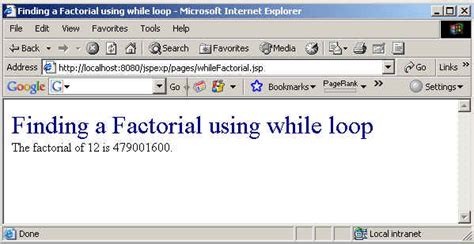 Finding A Factorial Using While Loop