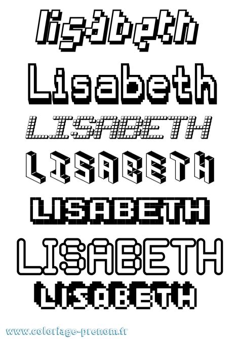 Coloriage Du Prénom Lisabeth à Imprimer Ou Télécharger Facilement