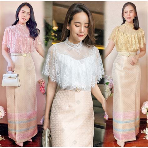 ชุดไทยเจ้าสาว ชุดหมั้น ชุดออกงาน Saree08 Thaipick