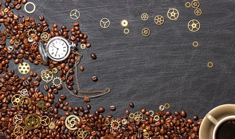 커피 컵 시계 커피 콩와 책상 테이블 카페 메뉴에 대 한 이랑입니다 최고의 볼 수 있습니다 평면 배치 0명에 대한 스톡 사진 및 기타 이미지 Istock