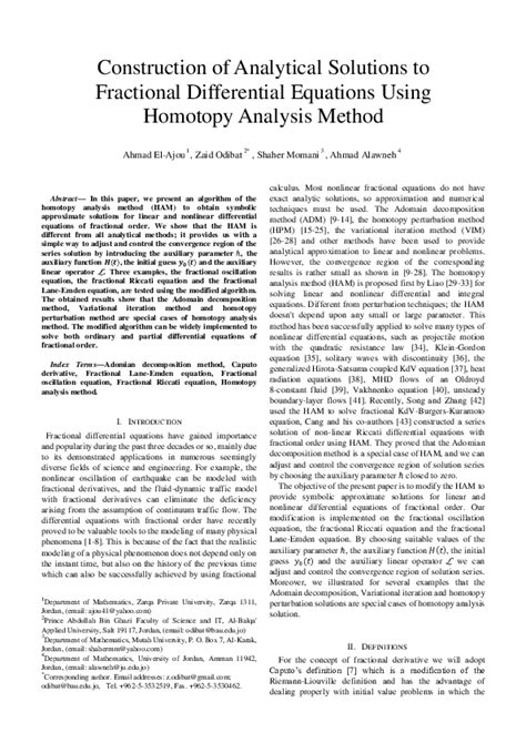 Pdf Construction Of Analytical Solutions To Fractional Differential