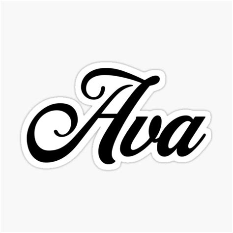 Ava Stylish Handwriting Name Retro Vintage Hand Lettering Sticker For Sale By Svectormonster