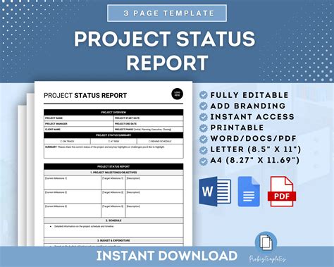 Project Status Report Template ProBizTemplates