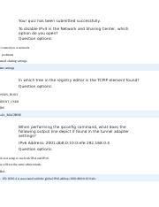 3 3 Lab Configure IPv4 IPv6 Addressing And Routing Docx Your Quiz Has