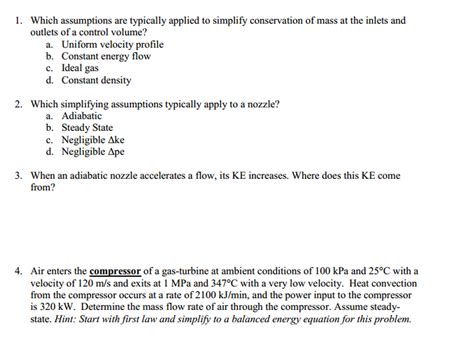 Solved Which Assumptions Are Typically Applied To Simplify Chegg