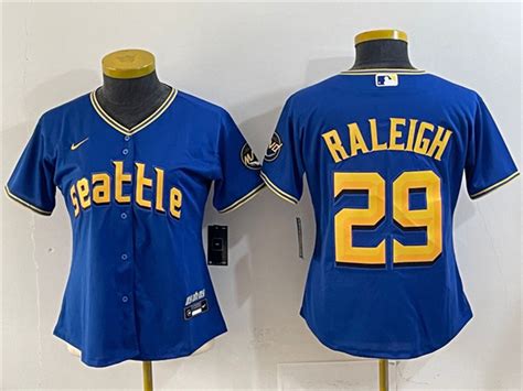 Seattle Mariners 29 Cal Raleigh Womens Royal 2023 City Connect Jersey
