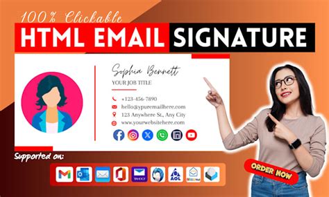 Make Html Email Signature Clickable Html Email Signature Outlook Signature By Designsmentor