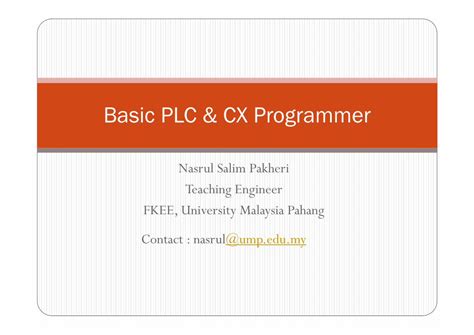 PDF Basic PLC CX Programmer Universiti Malaysia Pahangee Ump Edu My Hazlina Teaching PLC