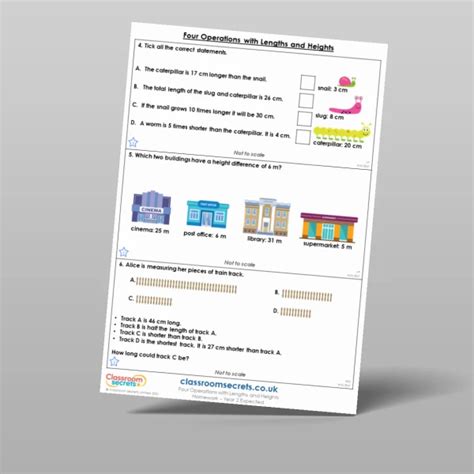 Year 2 Four Operations With Lengths And Height Homework Resource