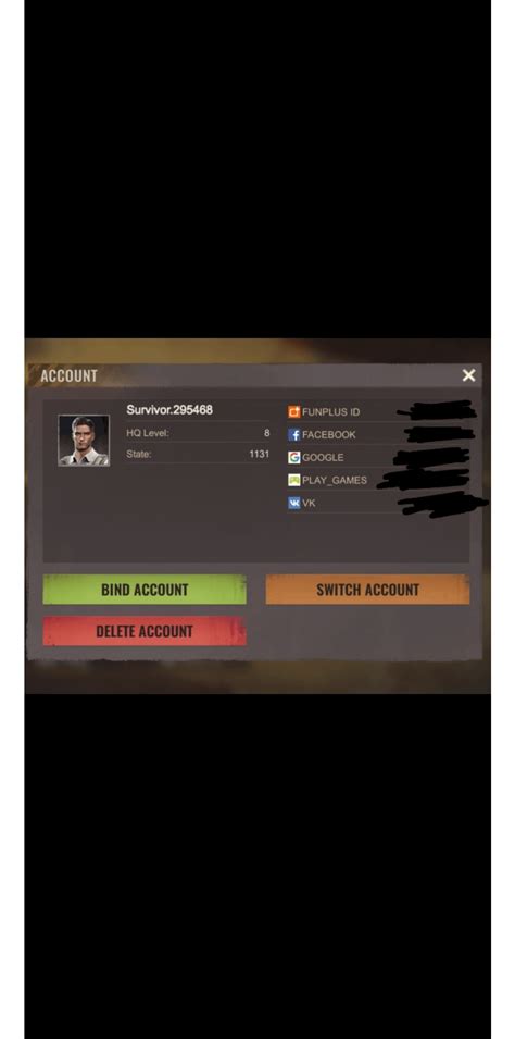 if i press delete account does it delete all accounts or just that one r state of survival