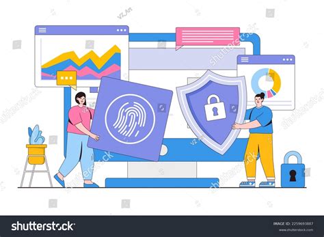 Cyber Security Vector Illustration Concept Characters Stock Vector Royalty Free 2259693887