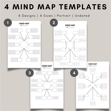 Mind Map Template Printable Mind Map Planner Mindmap
