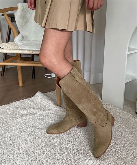 웨스턴 스웨이드 롱부츠 데일리부츠 2color 에이블리