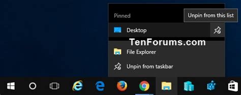 Enable Or Disable Pin And Unpin Items On Jump Lists In Windows 10