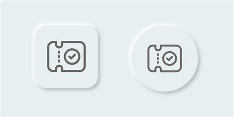 Booking Line Icon In Neomorphic Design Style Checklist Ticket Signs