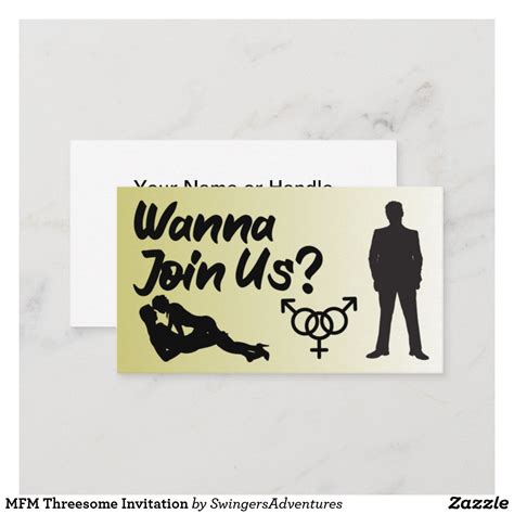 Customizable Swinger Mfm Threesome Invitation Wanna Join Us Box Of Business Card Size
