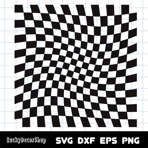 Wavy Checkered Svg Checkerboard Svg Checkered Pattern Svg Wrap