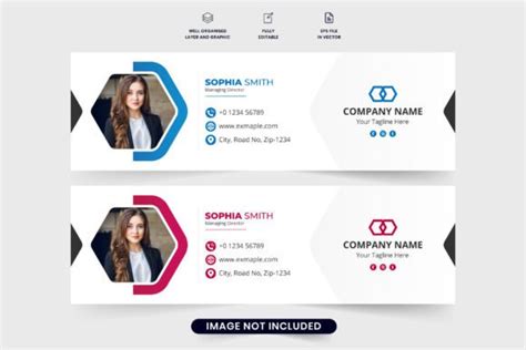 Minimal Email Signature Template Design Graphic By Iftikharalam