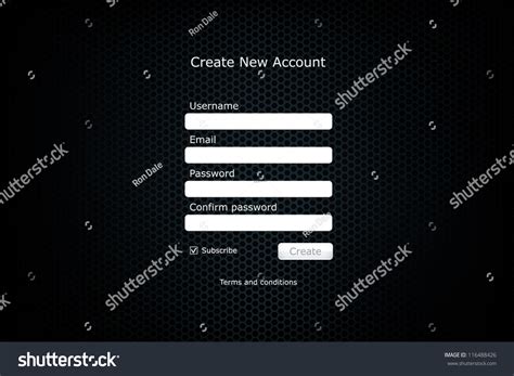 Registration Form Page Metal Cell Background Stock Vector 116488426