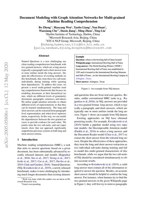 Document Modeling With Graph Attention Networks For Multi Grained Machine Reading Comprehension