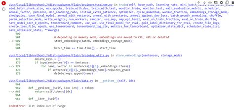 Relation Extraction Indexerror In The Middle Of Training Issue Flairnlp Flair Github