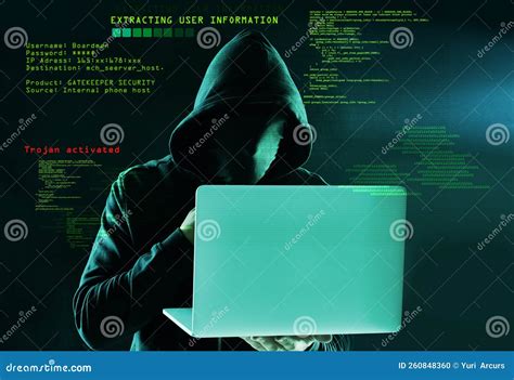 Your Personal Information Is His Playground An Unidentifiable Computer Hacker Using A Laptop