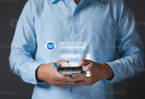 Ai Chatbot Intelligent Digital Customer Service Application Concept Computer Mobile Application