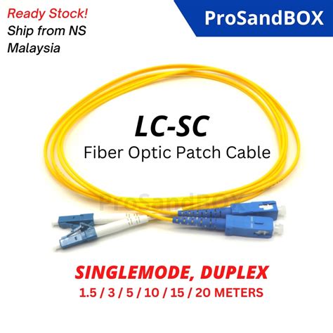 Lc Sc Single Mode Duplex Fiber Optic Patch Cord Cable For Lan Cctv Ftth