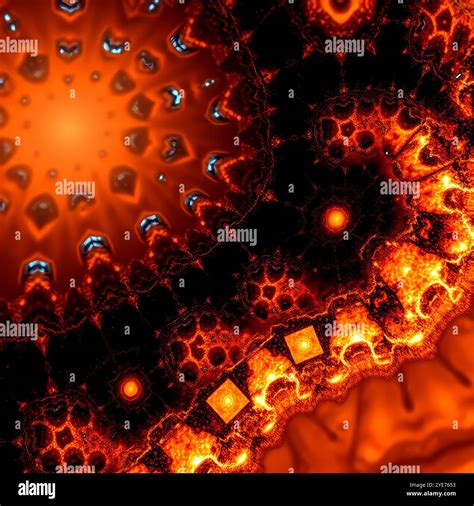 Psychedelic Fractal Mandala Abstract With Cosmic Symmetry And
