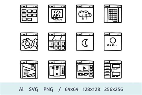Web Design Line Vector Doodle Icons