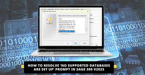 how to resolve ‘no supported databases are set up prompt in sage 300