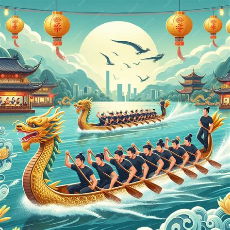 Premium Vector Dragon Boat Festival Chinese Tradition Duanwu Festival