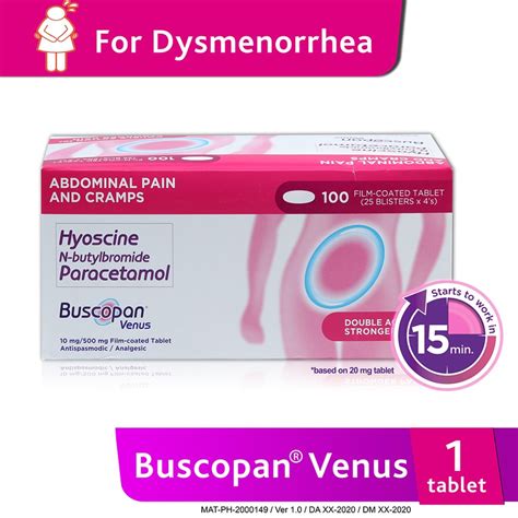 Buscopan Venus Tablet 10mg 500mg Sold Per Tablet Shopee Philippines