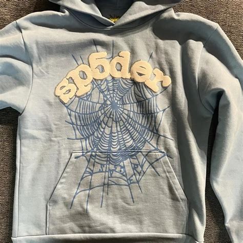 Light Blue Sp5der Hoodie Y2k ⚠️message Me Before Depop