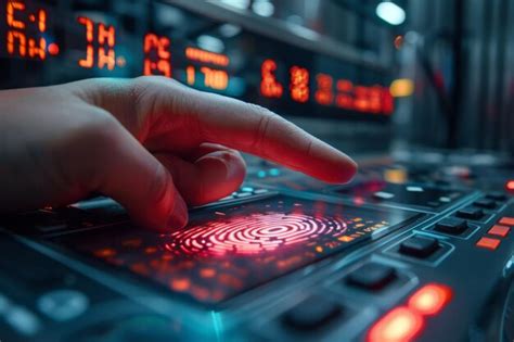 An Image Showing A Biometric Security System Such As Fingerprint Or Facial Recognition Being