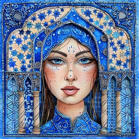 Ai创作图民族女孩原创插画 另类装饰画 吉卜赛姑娘 点彩绘画 人物装饰画原创 灵感装饰画 维吾尔美女插画 创意立体装饰画 印度插画手绘装饰画 蓝色女孩插画 创意人物画 新颖新锐创意艺术绘画