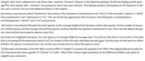 Using R Solve These Subquestions And Show Code Load