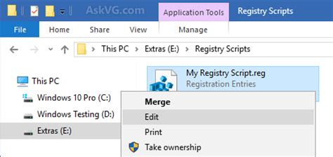 Guide How To Create Registry Script REG Files In Windows AskVG
