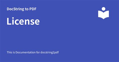 License DocString To PDF