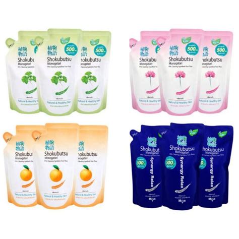 ครีมอาบน้ำ โชกุบุสซึ โมโนกาตาริ Shokubutsu 500 มล แพ็ค 3 ถุง Siripongmonthaiwong Thaipick