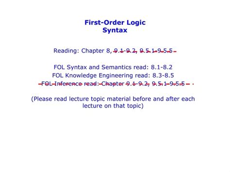 Ppt Unlocking First Order Logic Syntax Semantics And Applications Powerpoint Presentation