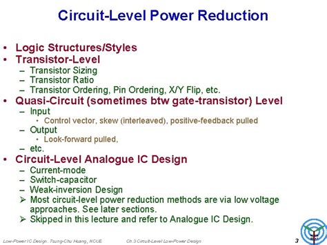 LowPower IC Design Ch CircuitLevel LowPower Design