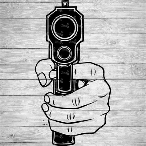 Hand And Gun Svgeps And Png Files Digital Download Files For Cricut