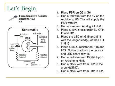 Ppt Working With Arduino Lesson 3 Force Sensitive Resistors Powerpoint Presentation Id